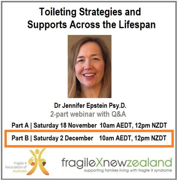 Toileting & Fragile X webinar - Strategies and Tips - Fragile X Association of Australia